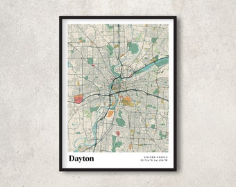 Dayton Map Wall Art - Etsy