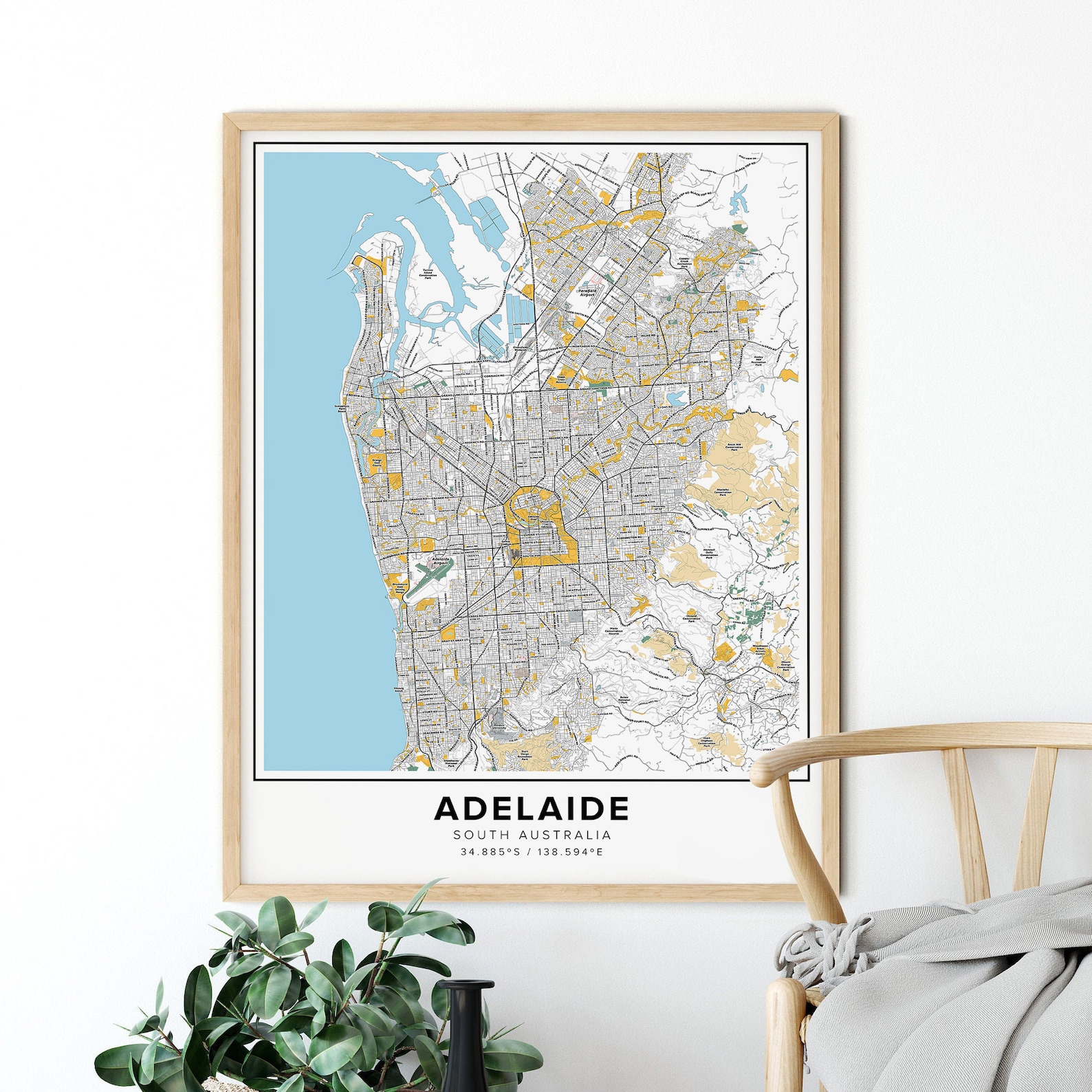 Adelaide Map Print, Street Names Adelaide Print, Printable Map of ...