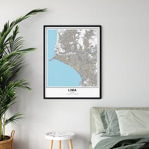 Lima Map Print, Street Names Lima Print, Printable Map of Lima, City ...