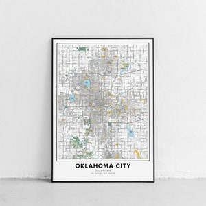 Oklahoma City Map Print, Street Names Oklahoma City Print, Map of ...
