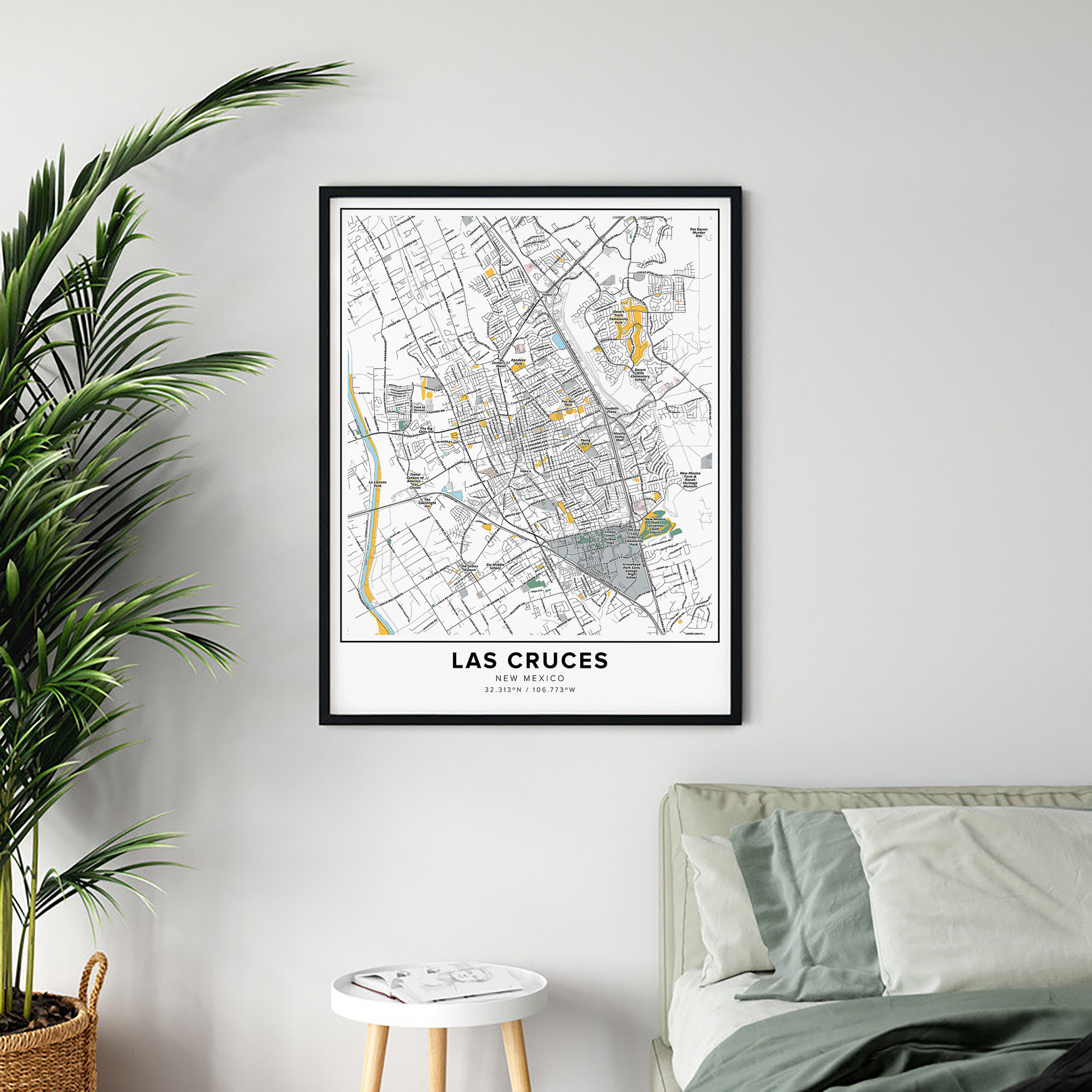 Las Cruces Map Print Street Names Las Cruces Print Map of - Etsy