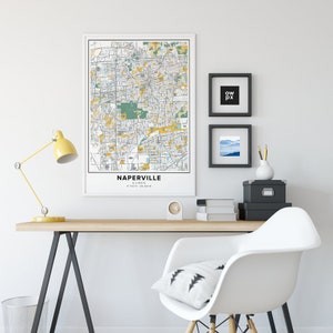 Naperville Map Print, Street Names Naperville Print, Map of Naperville ...
