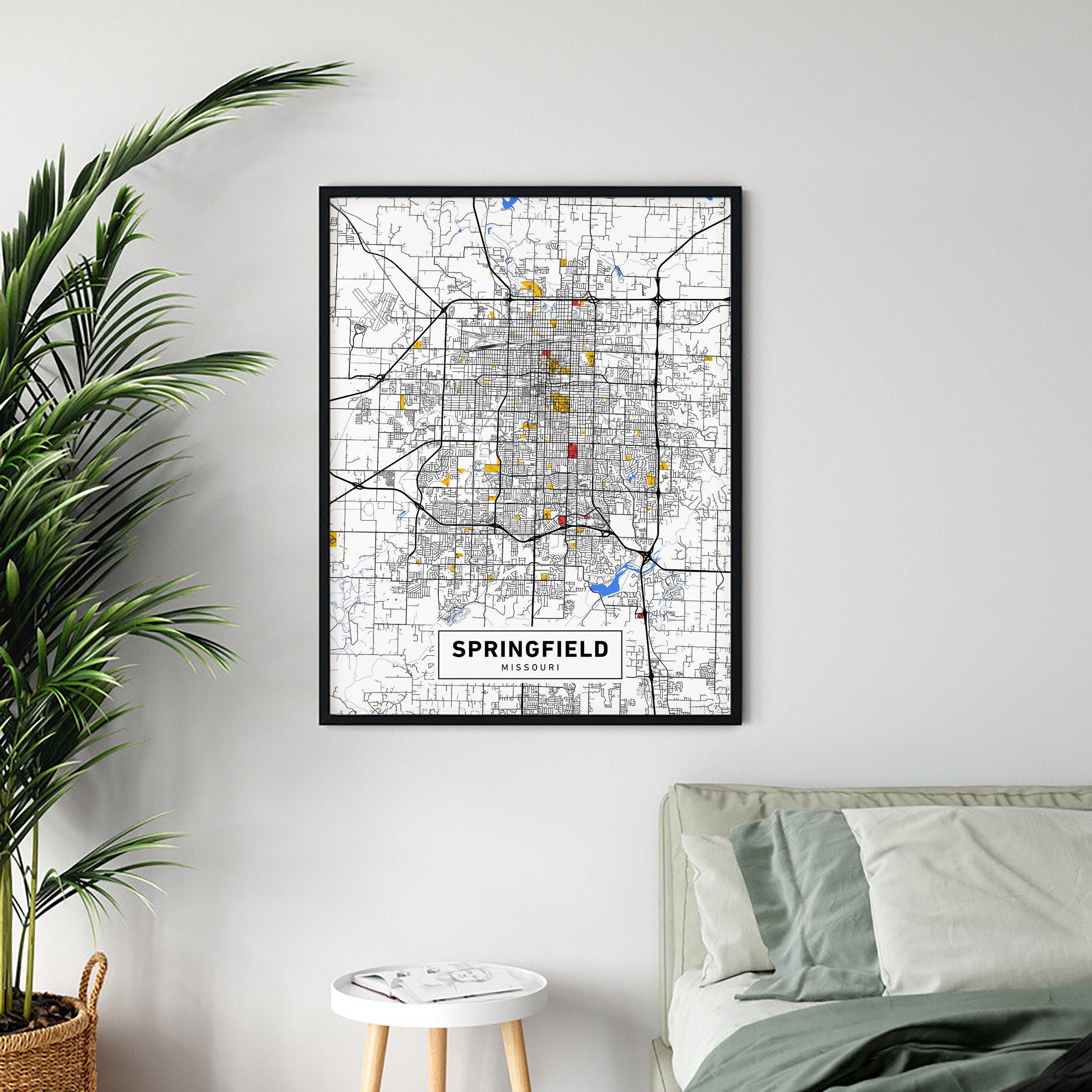 Mapa de Springfield Mapa de Springfield Missouri Springfield - Etsy México