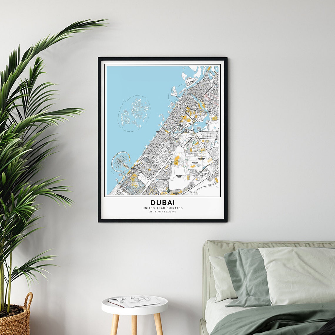 Dubai Map Print, Street Names Dubai Print, Printable Map of Dubai, City ...