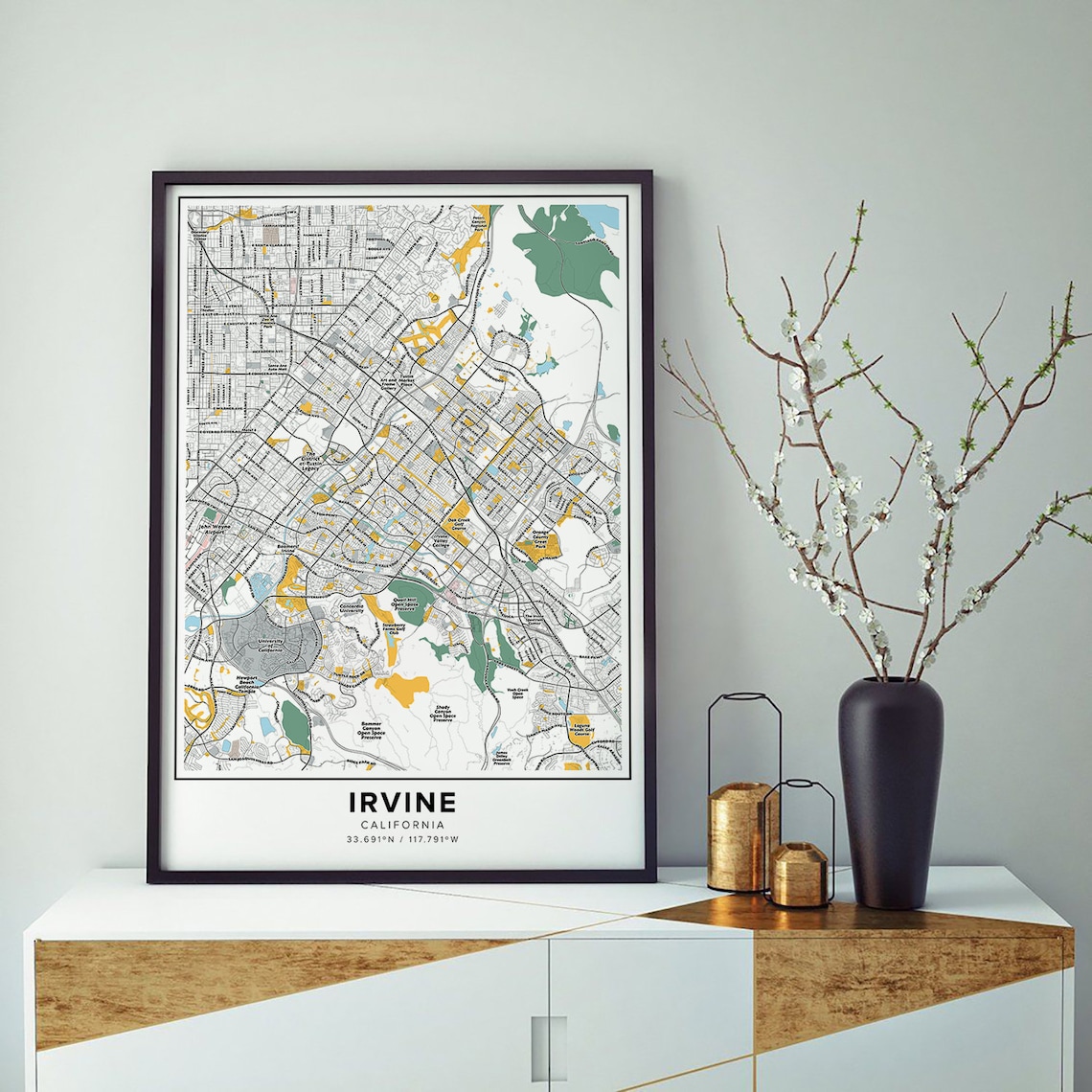 Irvine Map Print Street Names Irvine Print Printable Map of - Etsy