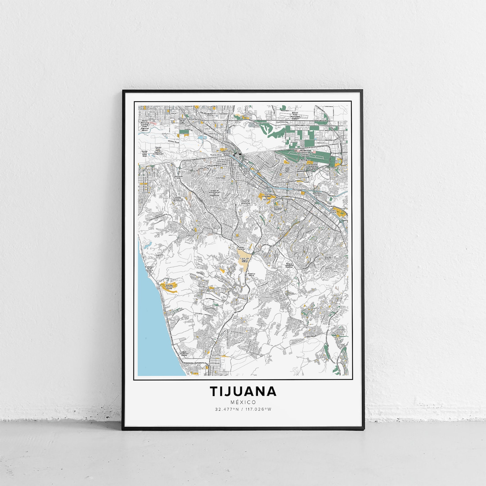 Tijuana Map Print, Street Names Tijuana Print, Printable Map of Tijuana ...