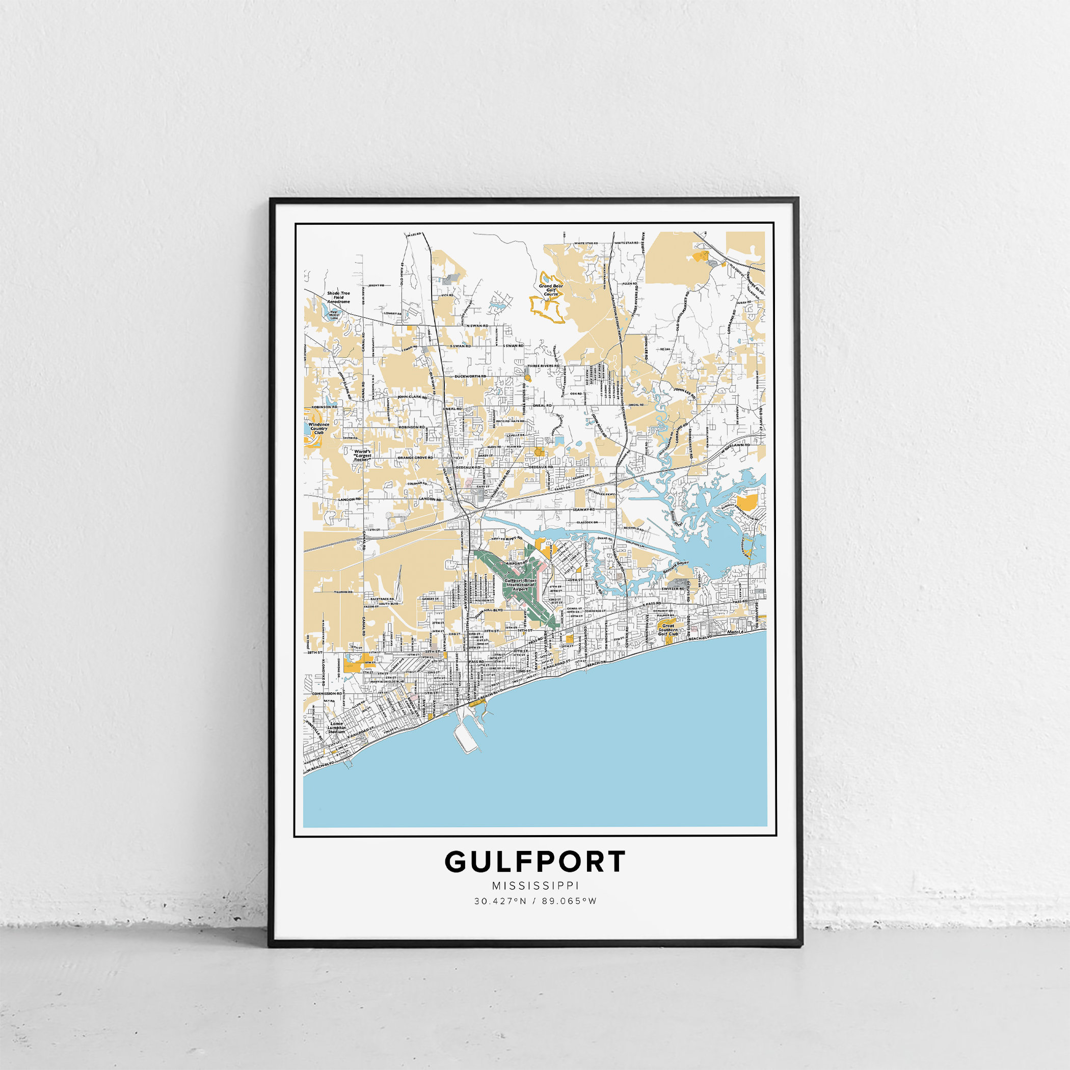 Gulfport Map Print Street Names Gulfport Print Printable Map - Etsy