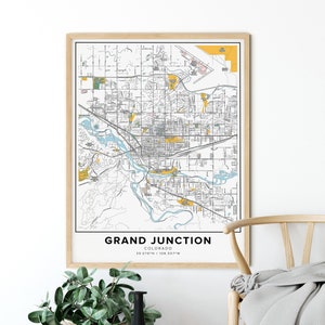 Grand Junction Map Print, Street Names Grand Junction Print, Map of ...