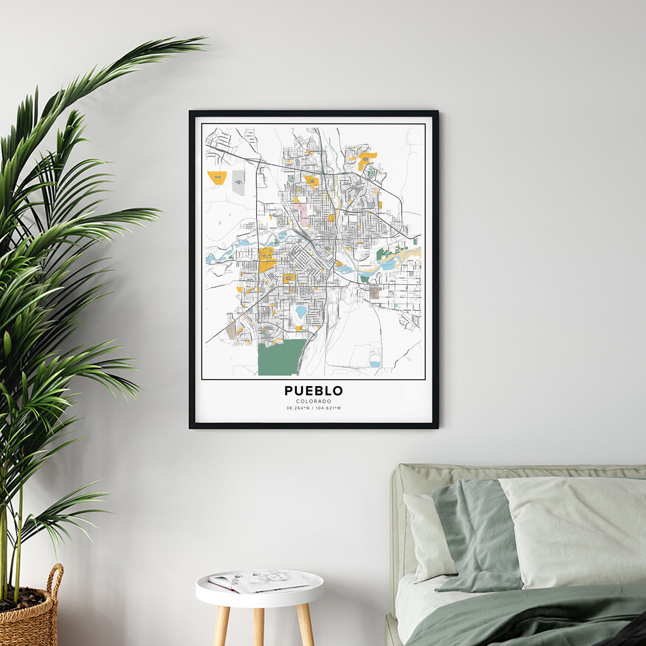 Pueblo Map Print, Street Names Pueblo Print, Printable Map of Pueblo ...