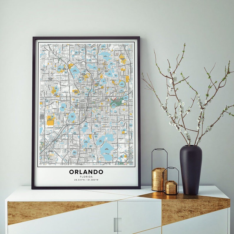 Orlando Map Print, Street Names Orlando Print, Printable Map of Orlando ...
