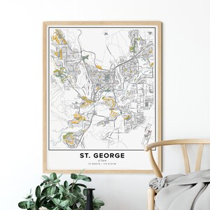 St George Map Print, Street Names St George Print, Printable Map of St ...