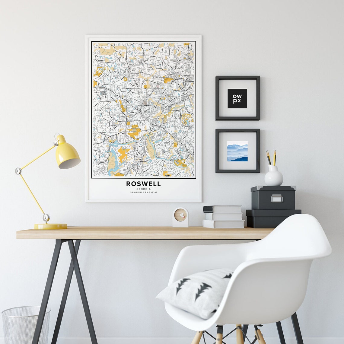 Roswell Map Print, Street Names Roswell Print, Printable Map of Roswell ...