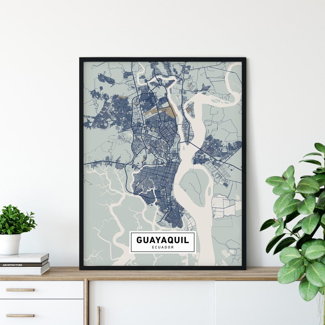Guayaquil Map, Guayaquil Ecuador Map, Guayaquil Print, Guayaquil Poster ...