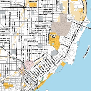 Peoria Map Print, Street Names Peoria Print, Printable Map of Peoria ...