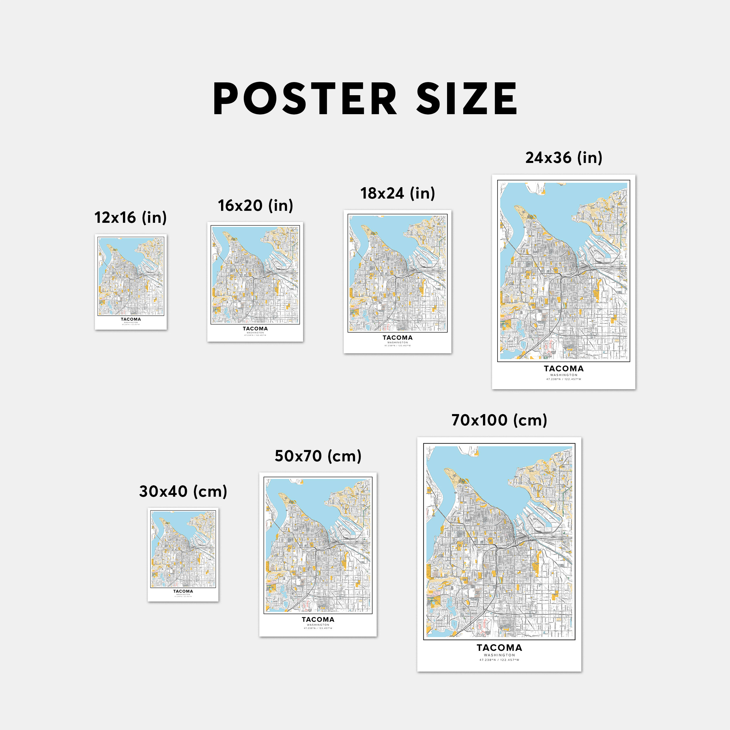 Tacoma Map Print Street Names Tacoma Print Printable Map of - Etsy