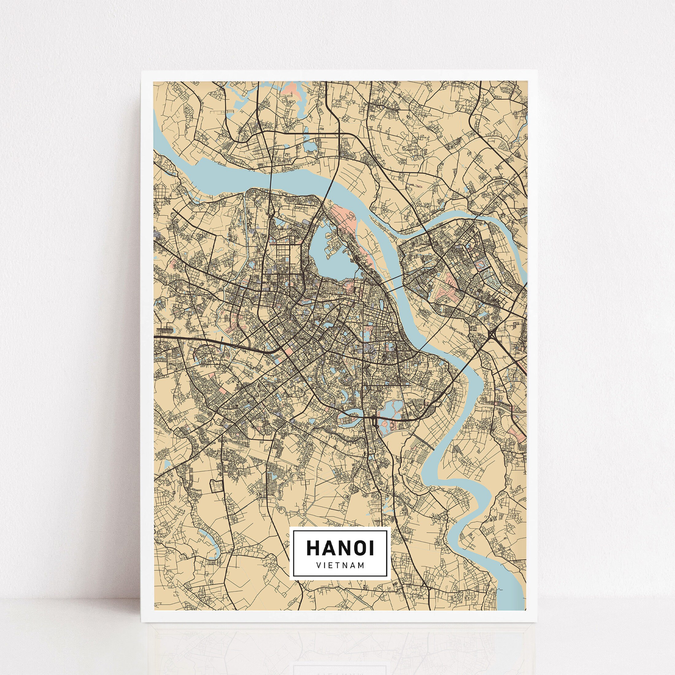 Hanoi Map Hanoi Vietnam Map Hanoi Print Hanoi Poster Wall - Etsy Australia