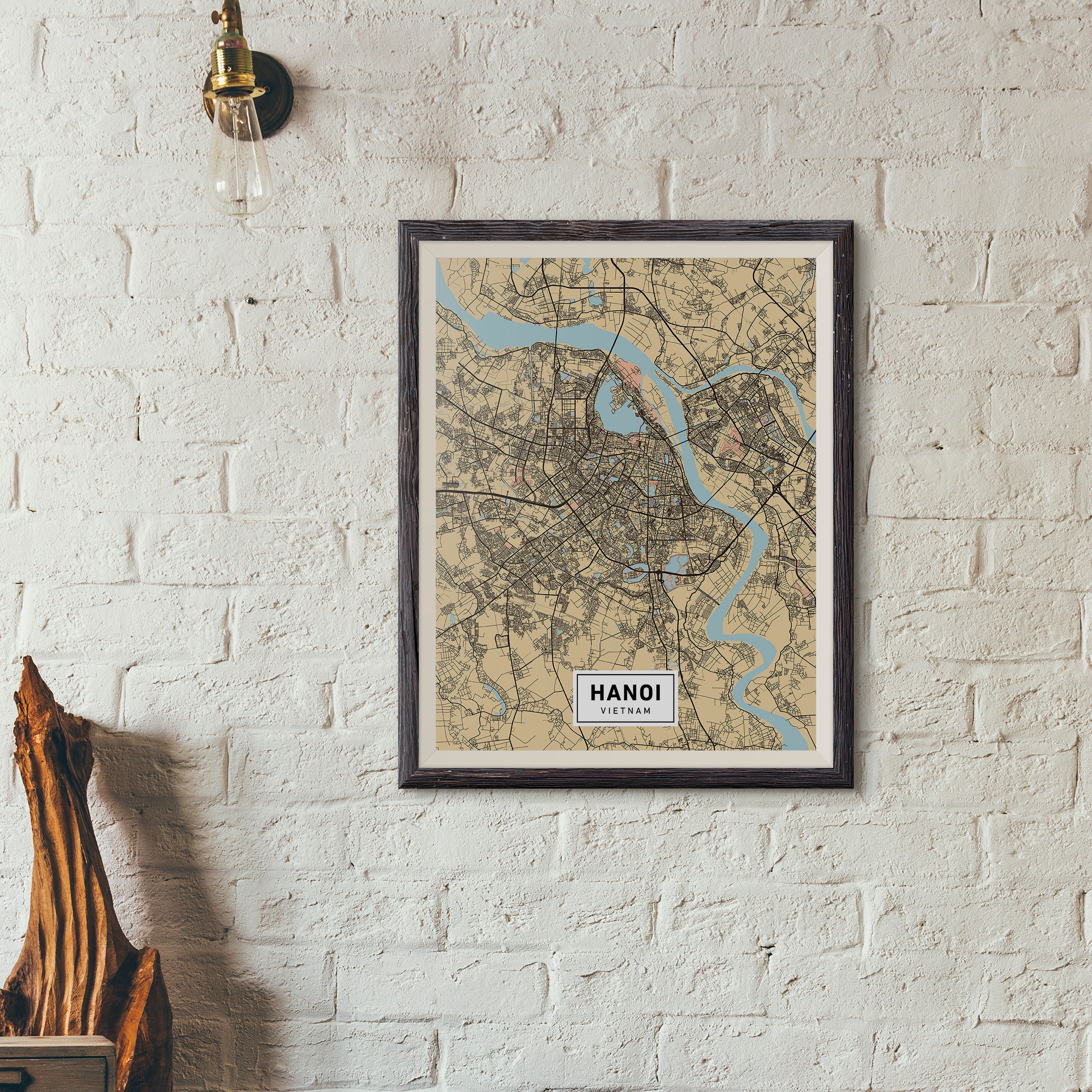 Hanoi Map Hanoi Vietnam Map Hanoi Print Hanoi Poster Wall - Etsy