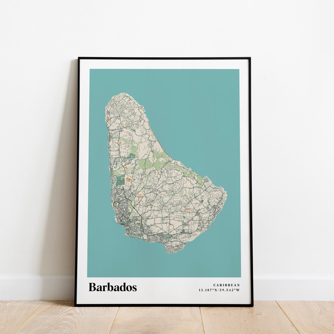 Barbados Map Poster Retro Barbados Decor Vintage Barbados - Etsy