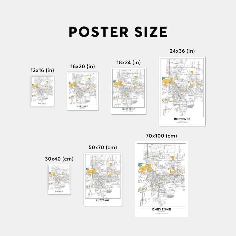 Cheyenne Map Print Street Names Cheyenne Print Printable Map - Etsy