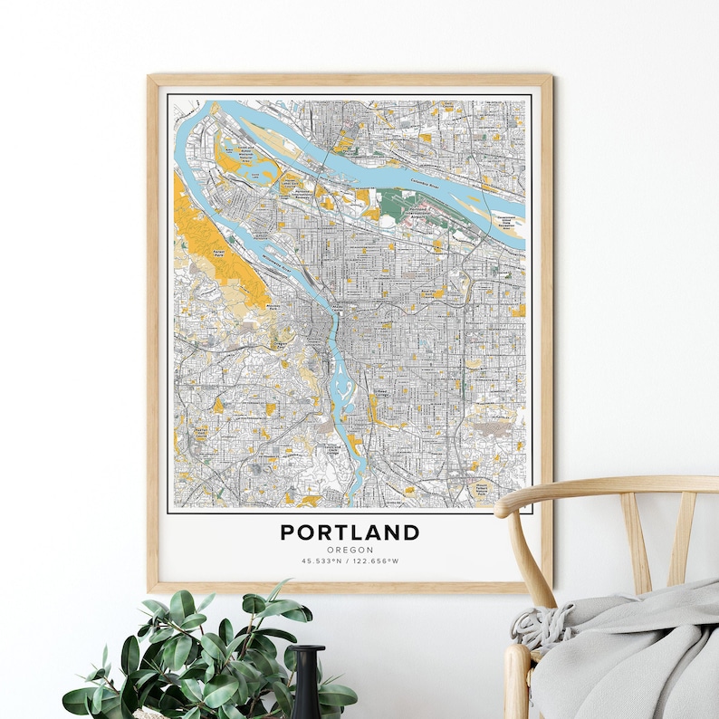 Portland Map Print Street Names Portland Print Printable Map - Etsy