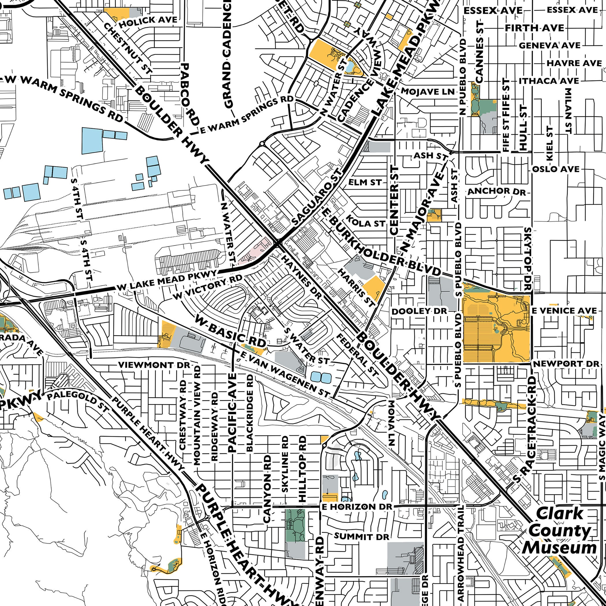 Henderson Map Print Street Names Henderson Print Printable - Etsy