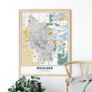 Boulder Map Print, Street Names Boulder Print, Printable Map of Boulder ...