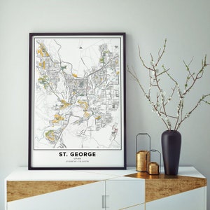 St George Map Print, Street Names St George Print, Printable Map of St ...