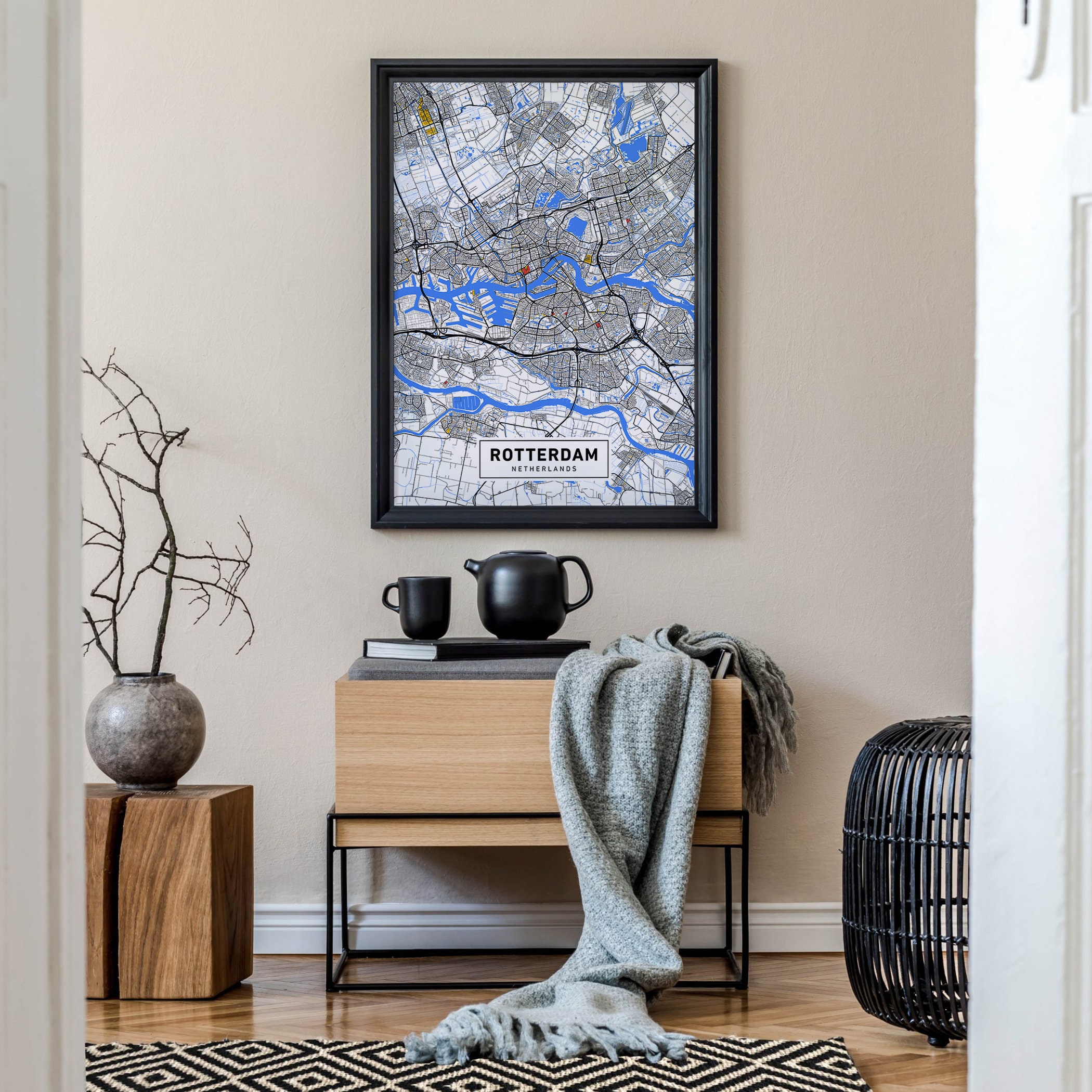 Rotterdam Map Rotterdam Netherlands Map Rotterdam Print - Etsy