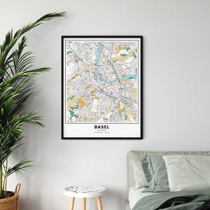 Basel Map Print, Street Names Basel Print, Printable Map of Basel, City ...
