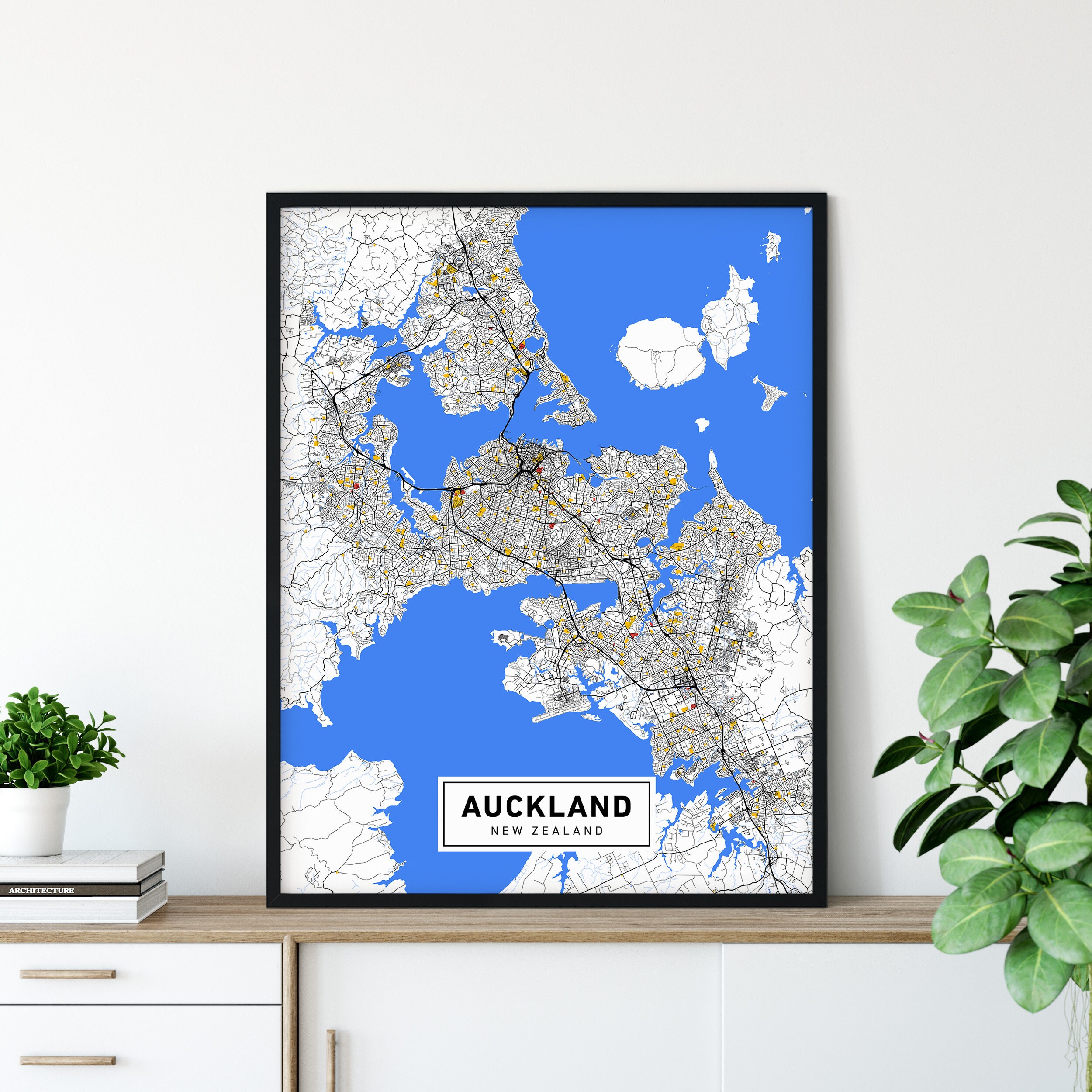 Auckland Map, Auckland New Zealand Map, Auckland Print, Auckland Poster ...