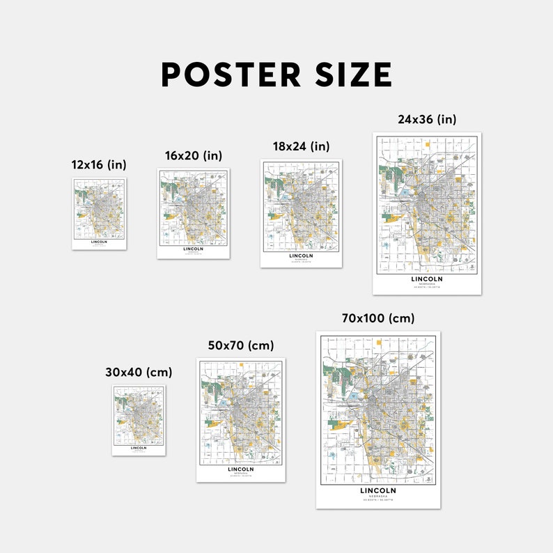 Lincoln Map Print, Street Names Lincoln Print, Printable Map of Lincoln ...