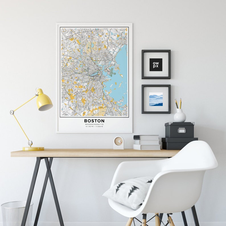 Boston Map Print, Street Names Boston Print, Printable Map of Boston ...