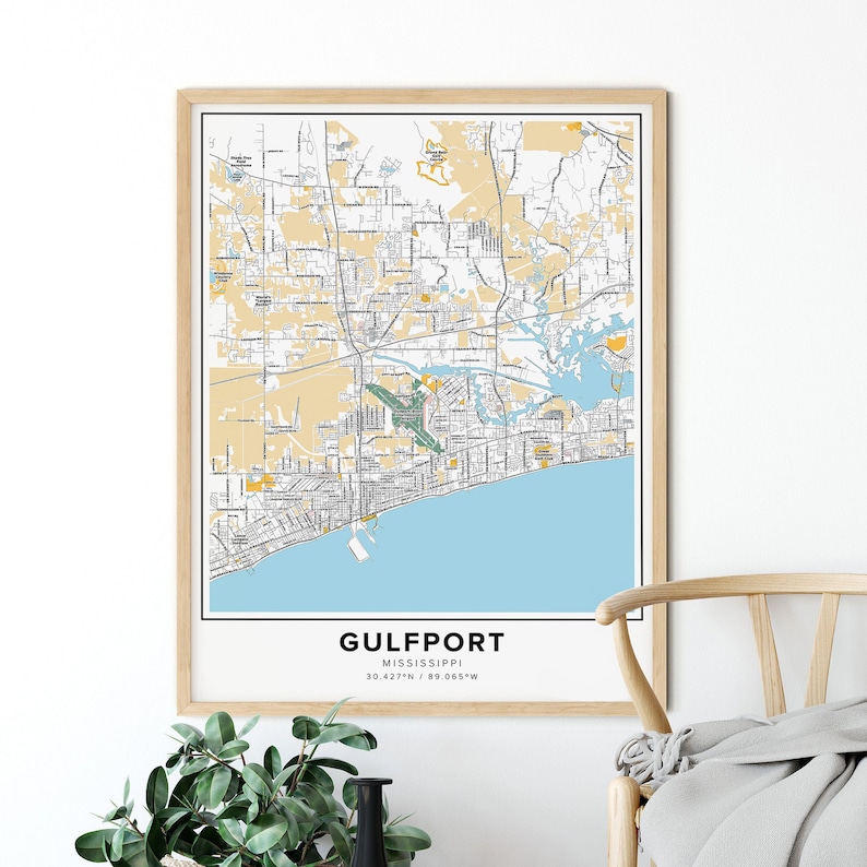 Gulfport Map Print Street Names Gulfport Print Printable Map - Etsy