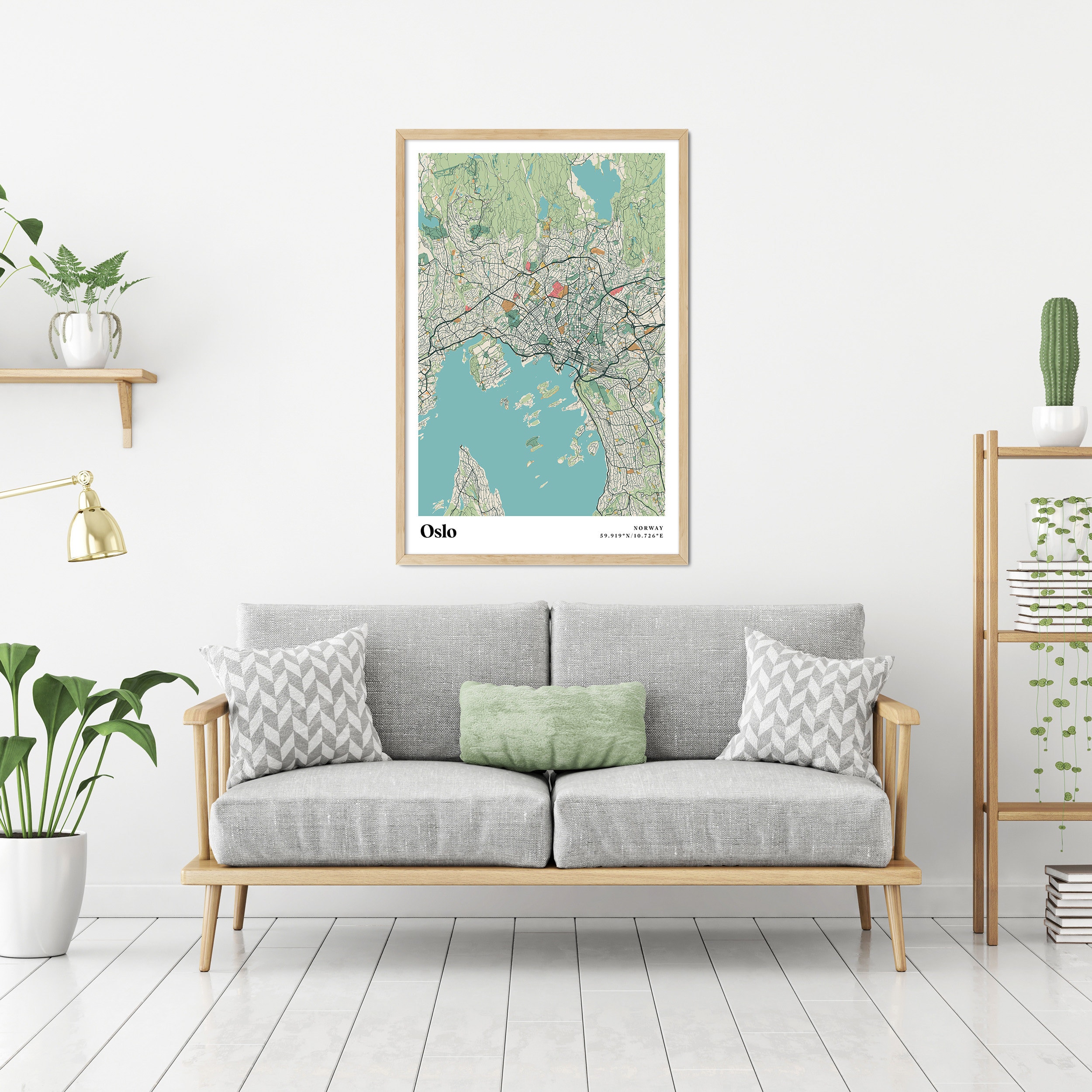 Oslo Print Map, Retro Oslo Map Poster, Vintage Oslo Streets Map Art ...