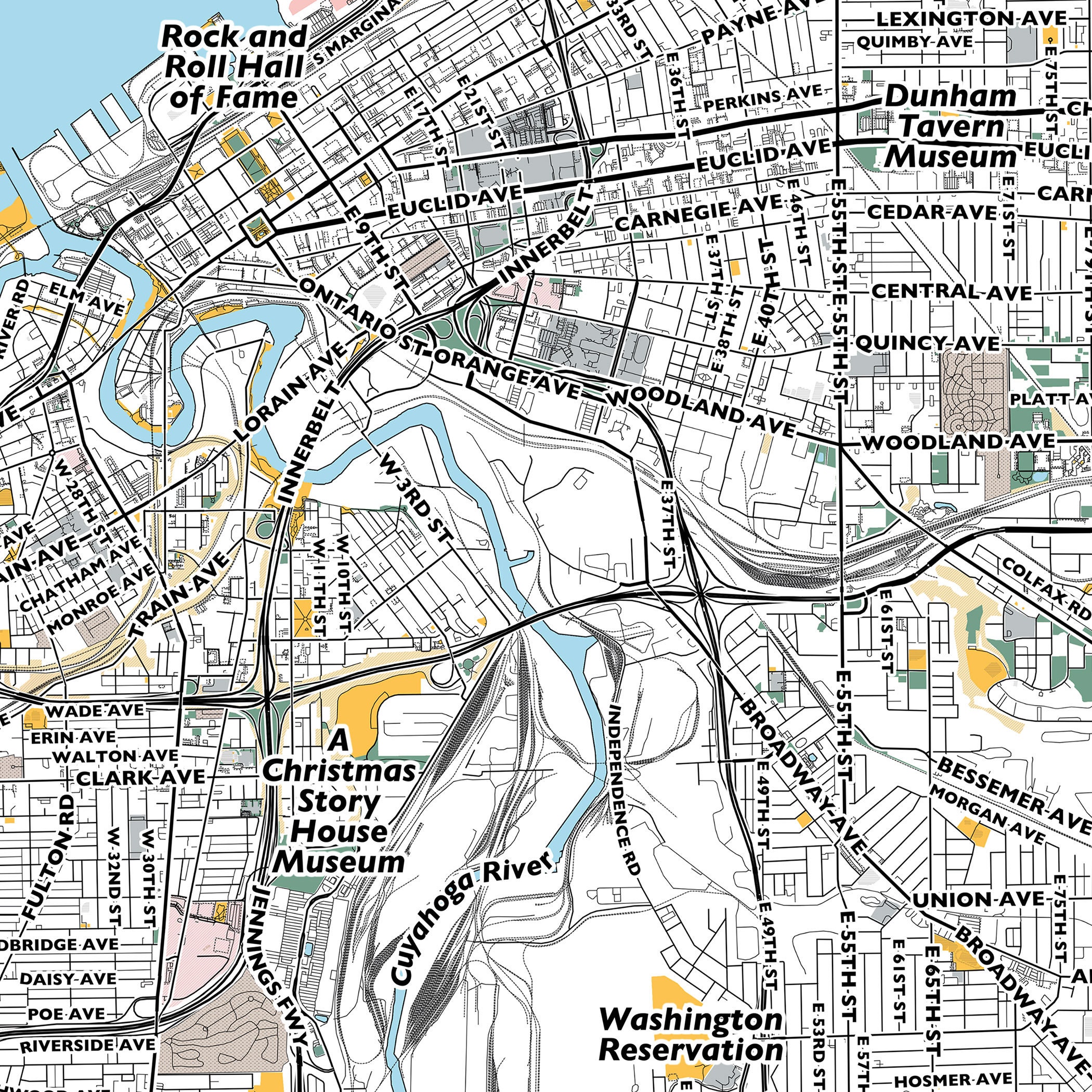Mapa De Calles De Cleveland Para Imprimir