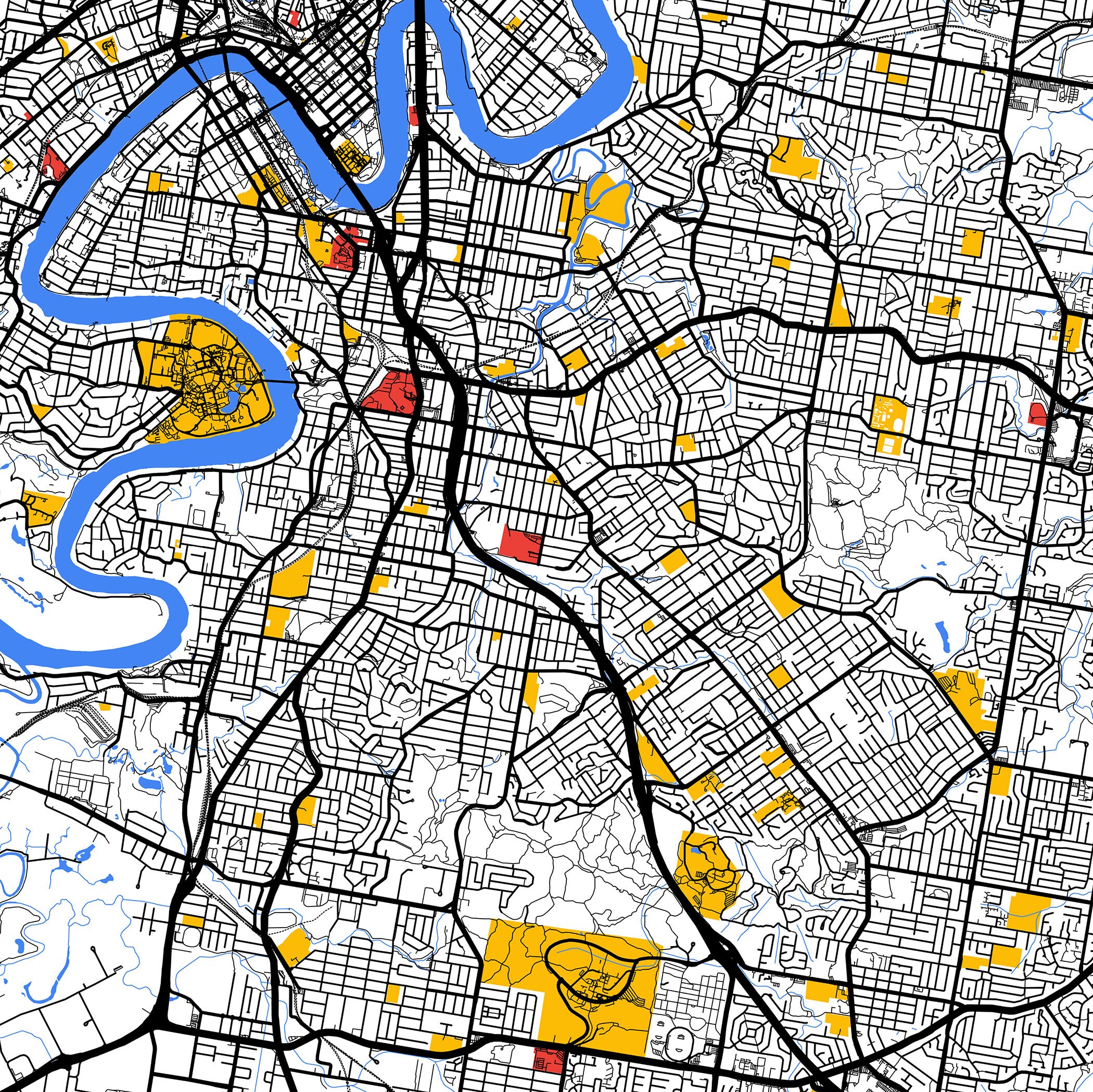 Brisbane Map Brisbane Australia Map Brisbane Print Brisbane - Etsy