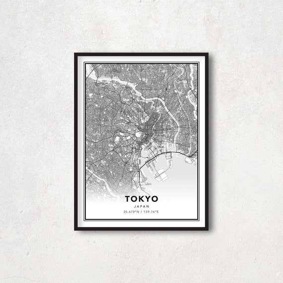 Tokyo Map Print Japan Tokyo Poster Tokyo Art Tokyo Map | Etsy