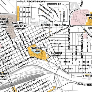 Cheyenne Map Print, Street Names Cheyenne Print, Printable Map of ...