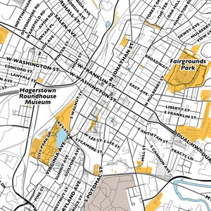 Hagerstown Map Print, Street Names Hagerstown Print, Printable Map of ...