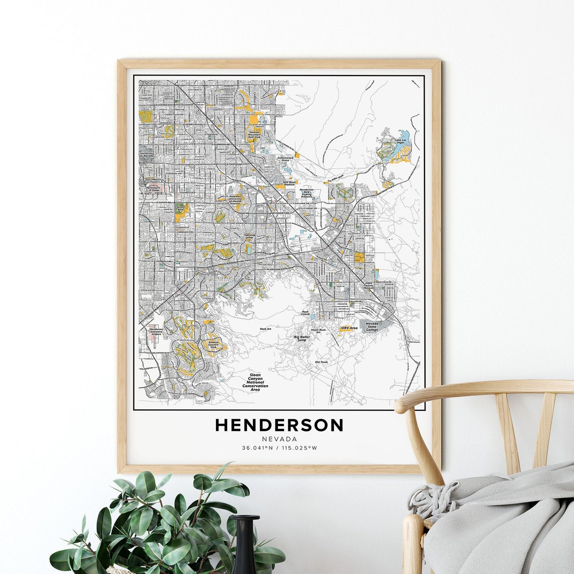 Henderson Map Print, Street Names Henderson Print, Printable Map of ...