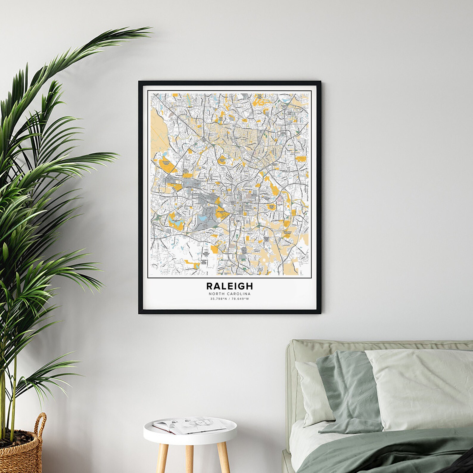 Raleigh Map Print Street Names Raleigh Print Printable Map - Etsy