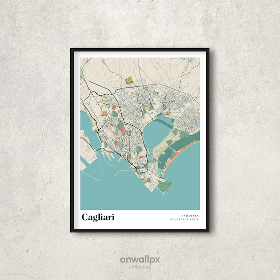 Papel De Mapa De Cagliari
