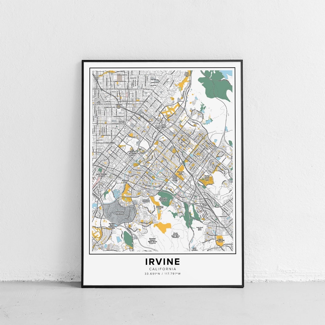 Irvine Map Print Street Names Irvine Print Printable Map of - Etsy