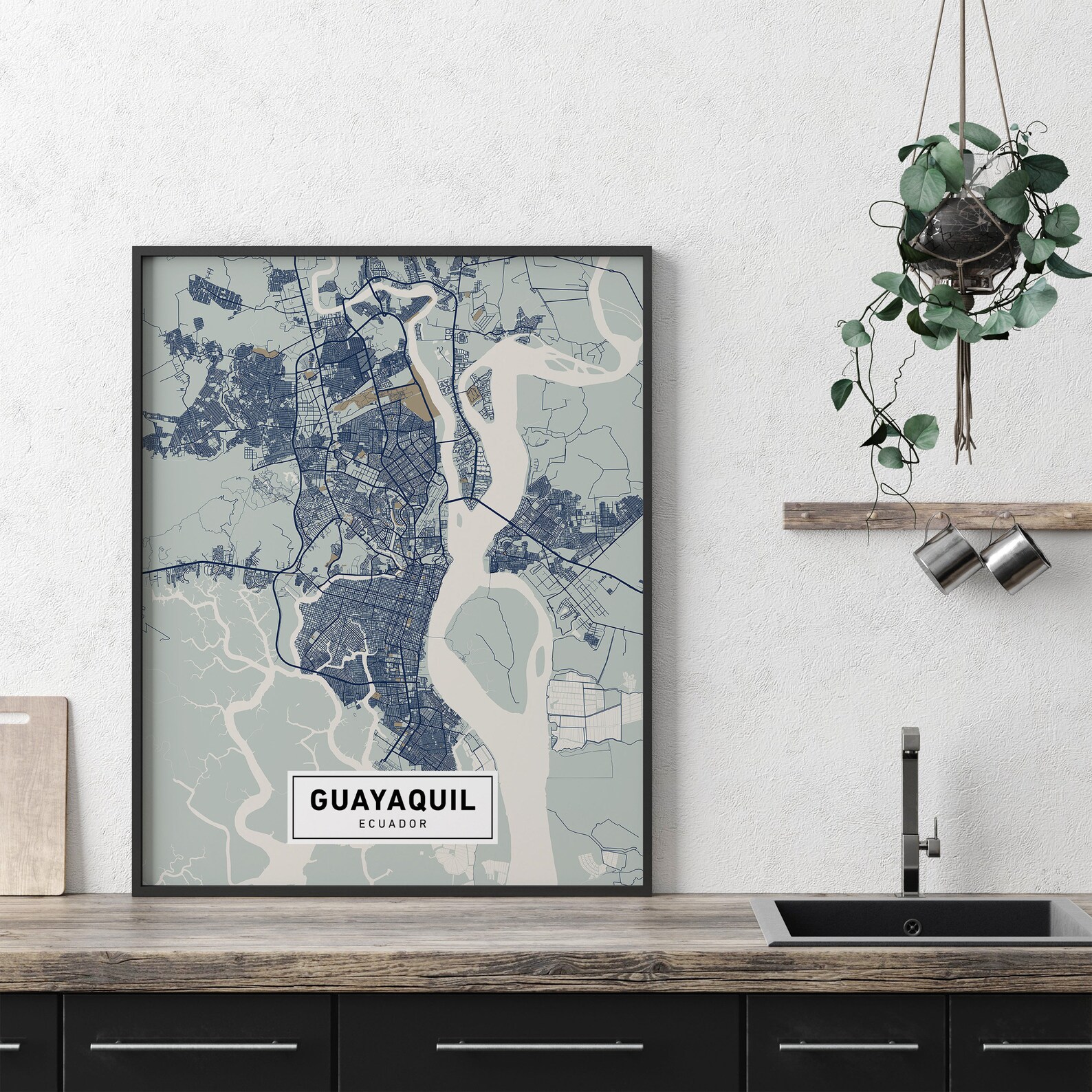 Guayaquil Map Guayaquil Ecuador Map Guayaquil Print - Etsy