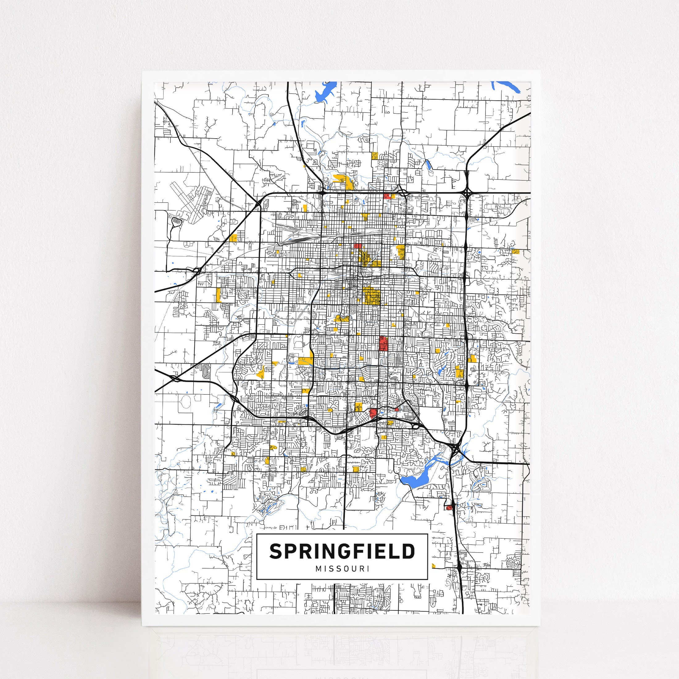 Mapa de Springfield Mapa de Springfield Missouri Springfield - Etsy México