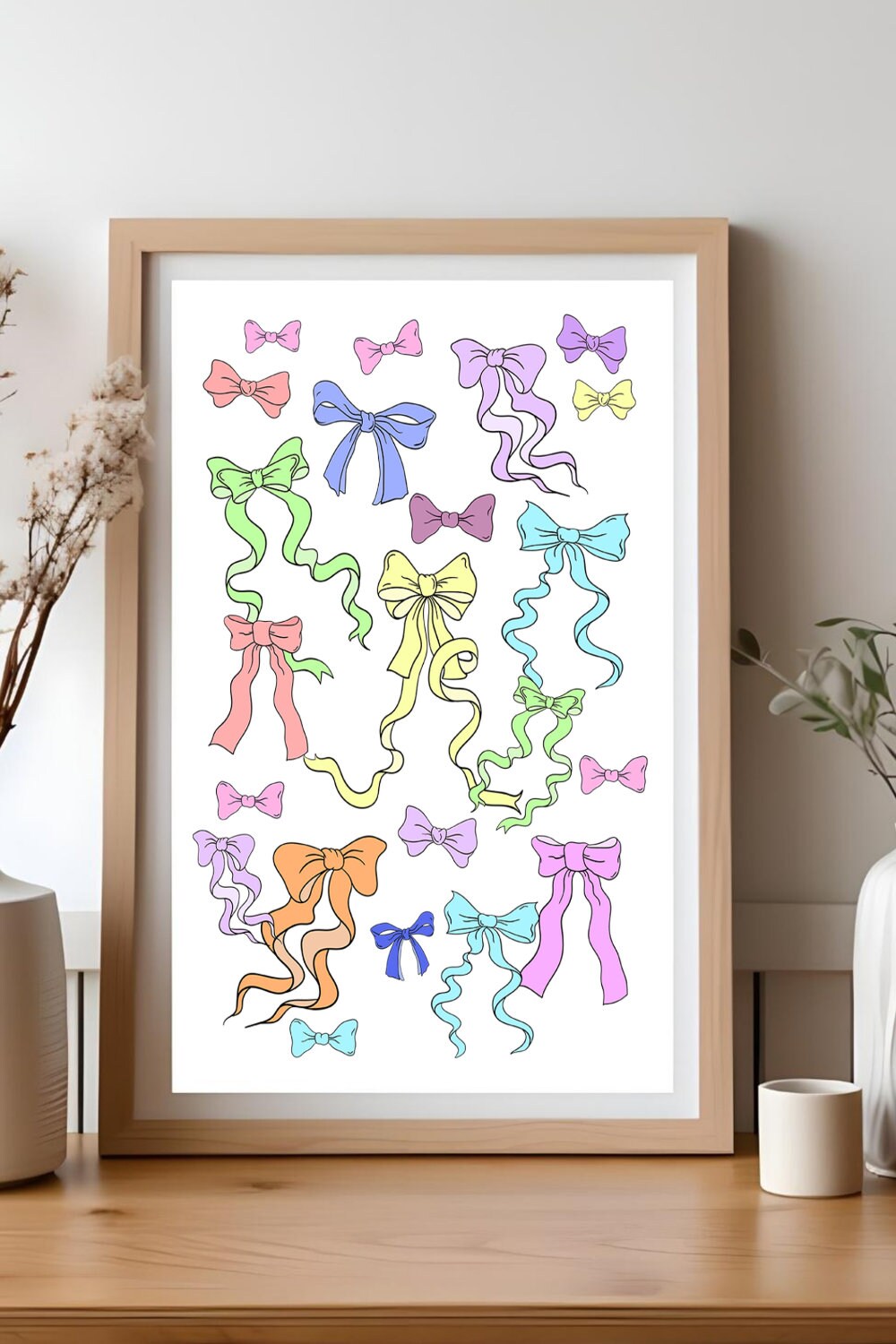 Pastel Balletcore Ribbon Collage Print for Baby Girl Nursery Coquette ...