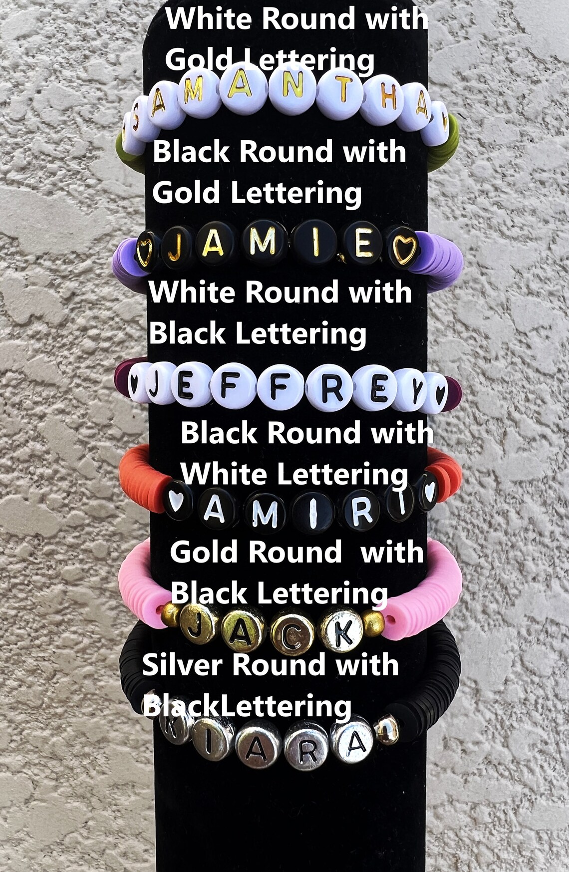 Personalized Name Bracelets W/ 72 Colors| Heishi Bead Bracelet ...
