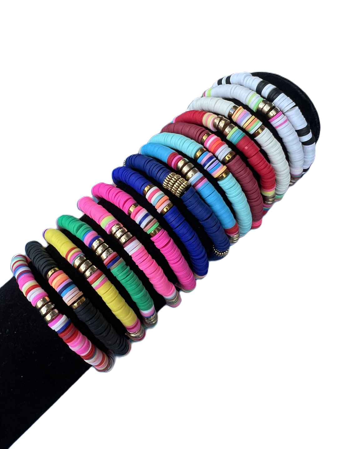 Polymer Clay Colorful Surfer Stackable Beads Summer Beach Jewelry ...