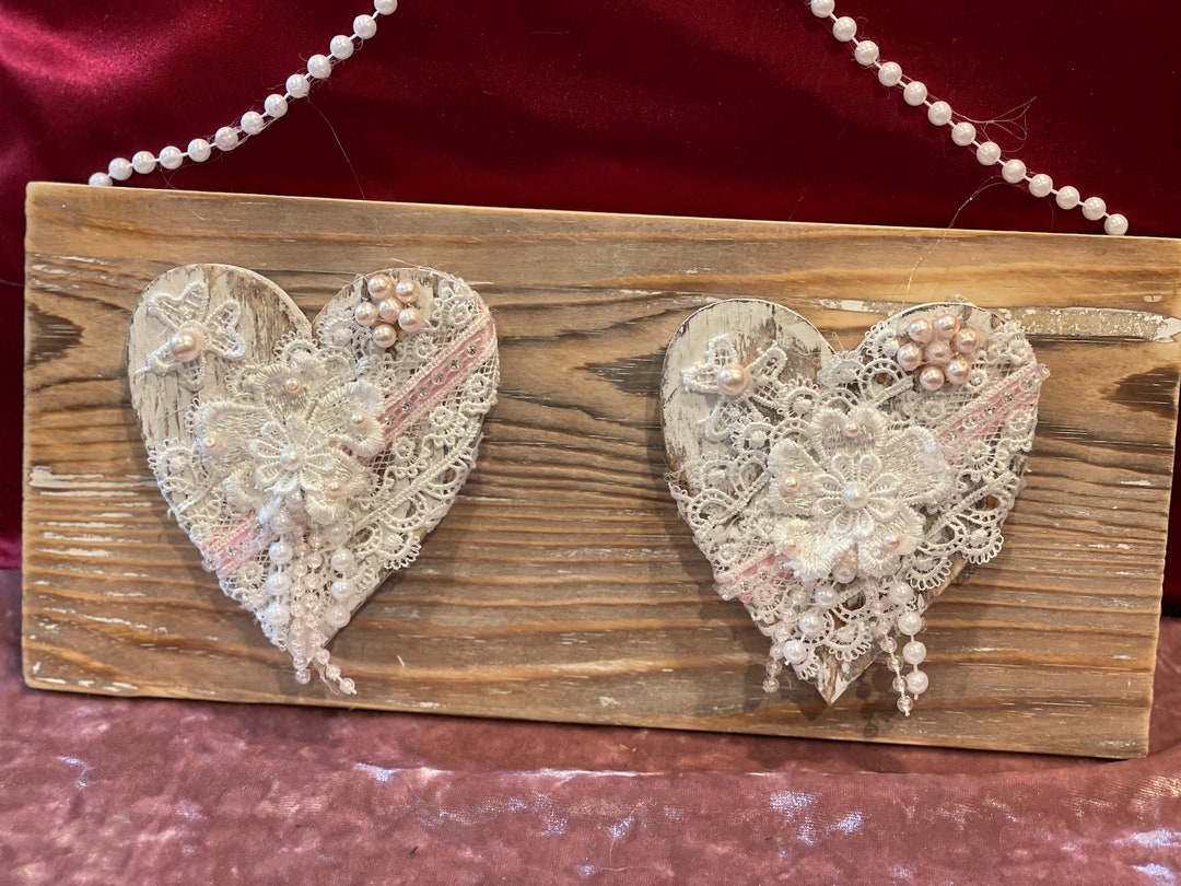 Double Victorian Heart Plaque - Etsy