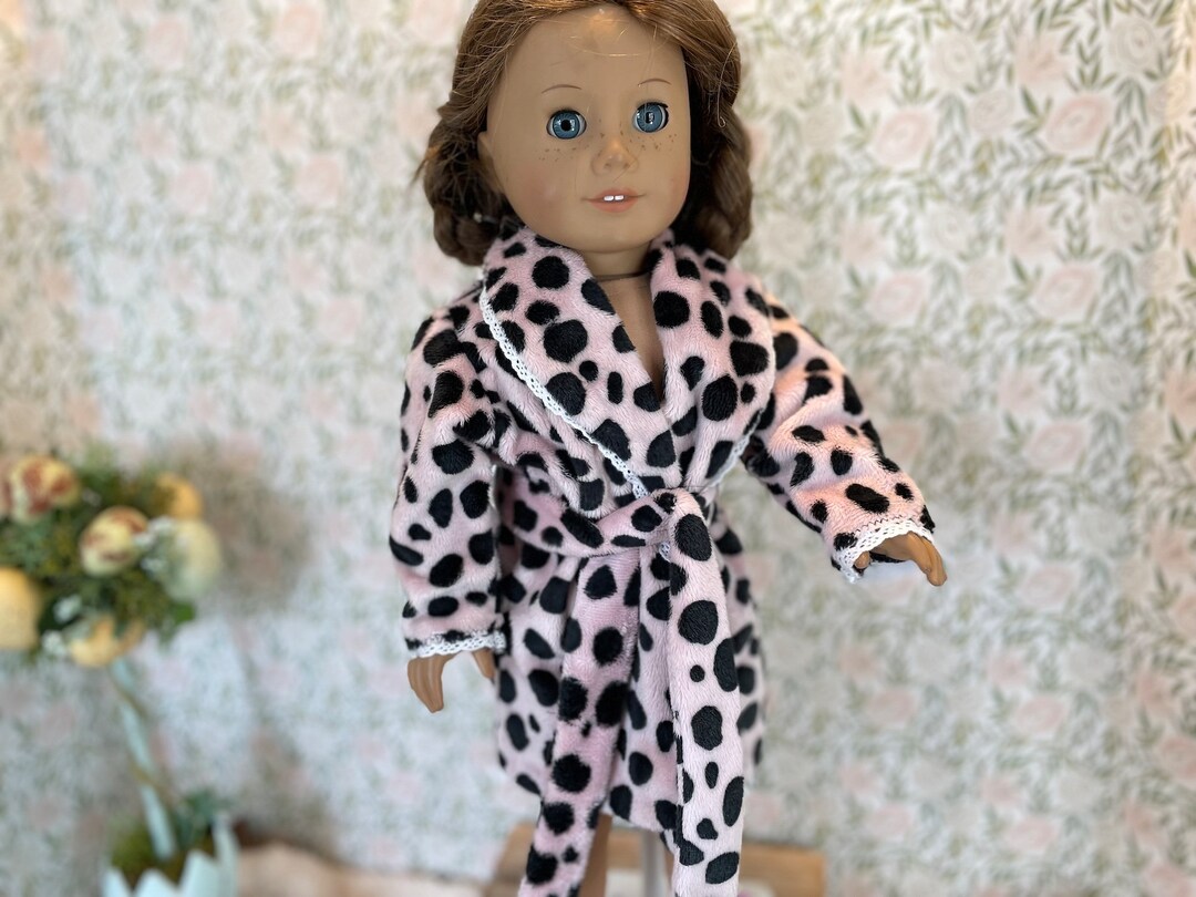 Fleece Pink Cheetah Bathrobe for Your 18 Inch Doll - Etsy